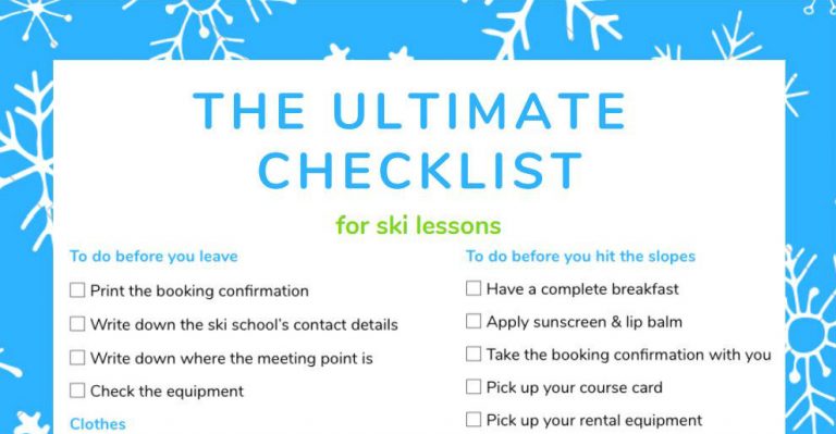 The ultimate checklist for ski lessons